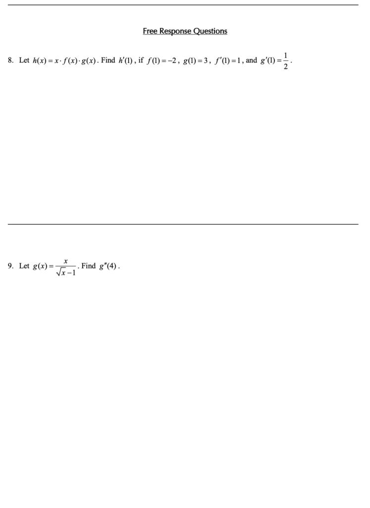 The Product and Quotient Rules, and Higher Derivatives - Top Study ...