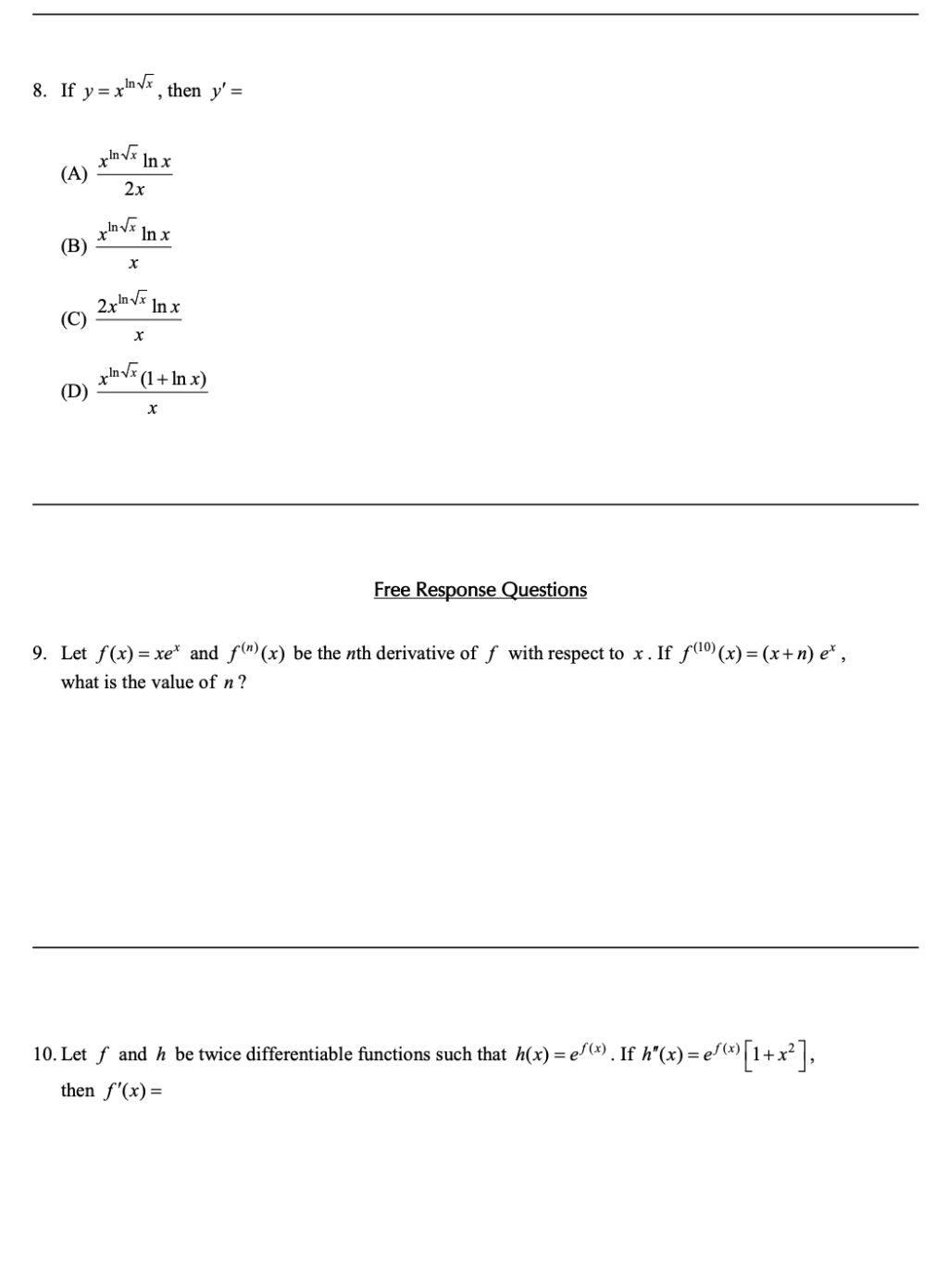 Derivatives of Exponential and Logarithmic Functions - Top Study Guide ...