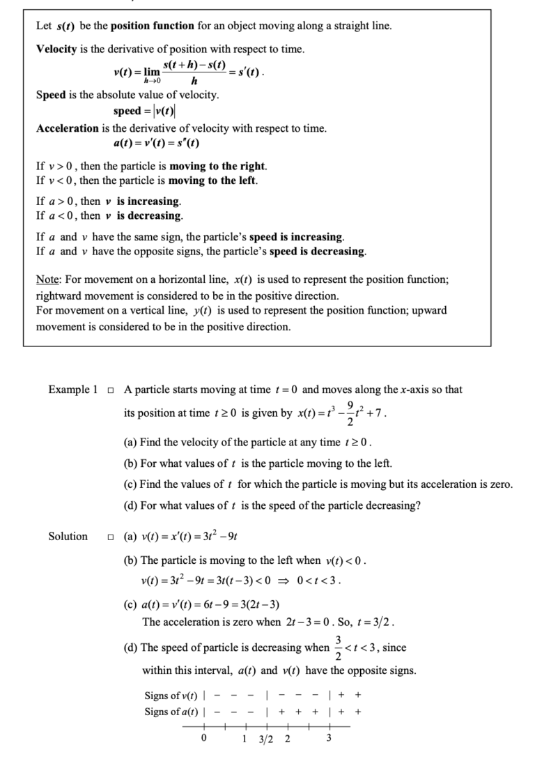 Position, Velocity, and Acceleration - Top Study Guide | RevisionTown
