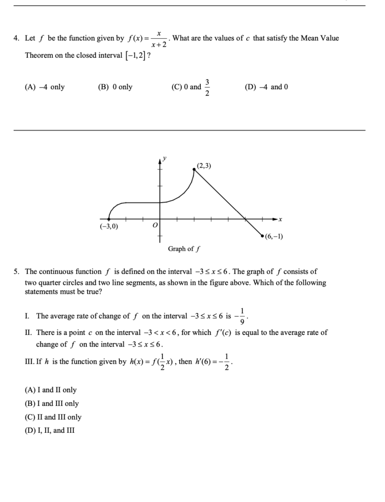 Rolle’s Theorem and The Mean Value Theorem – RivisionTown