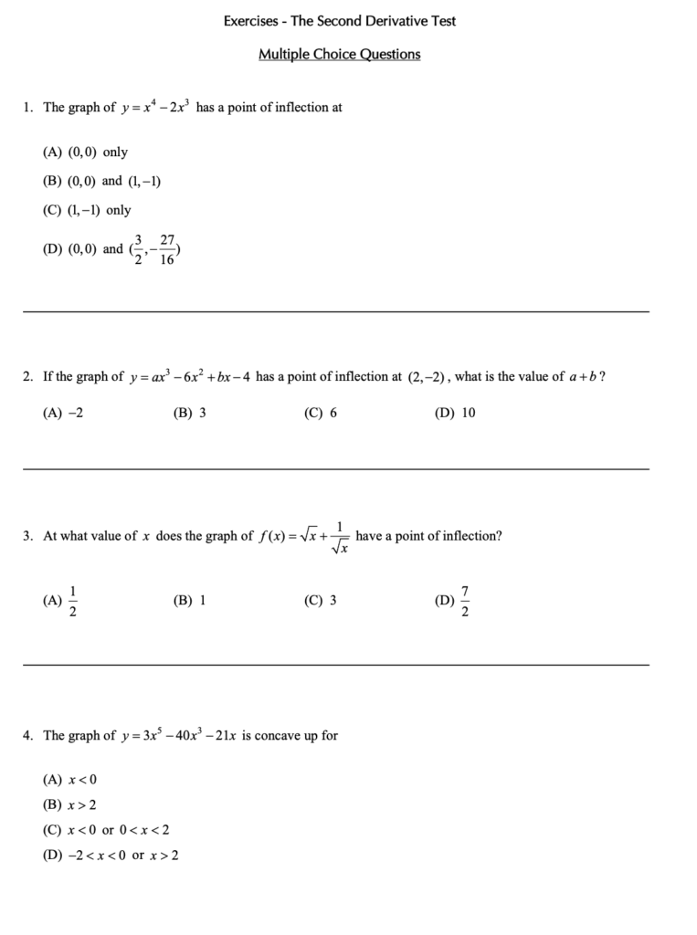 The Second Derivative Test - Top Study Guide | RevisionTown