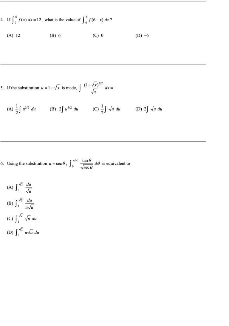 Integration by Substitution – RevisionTown