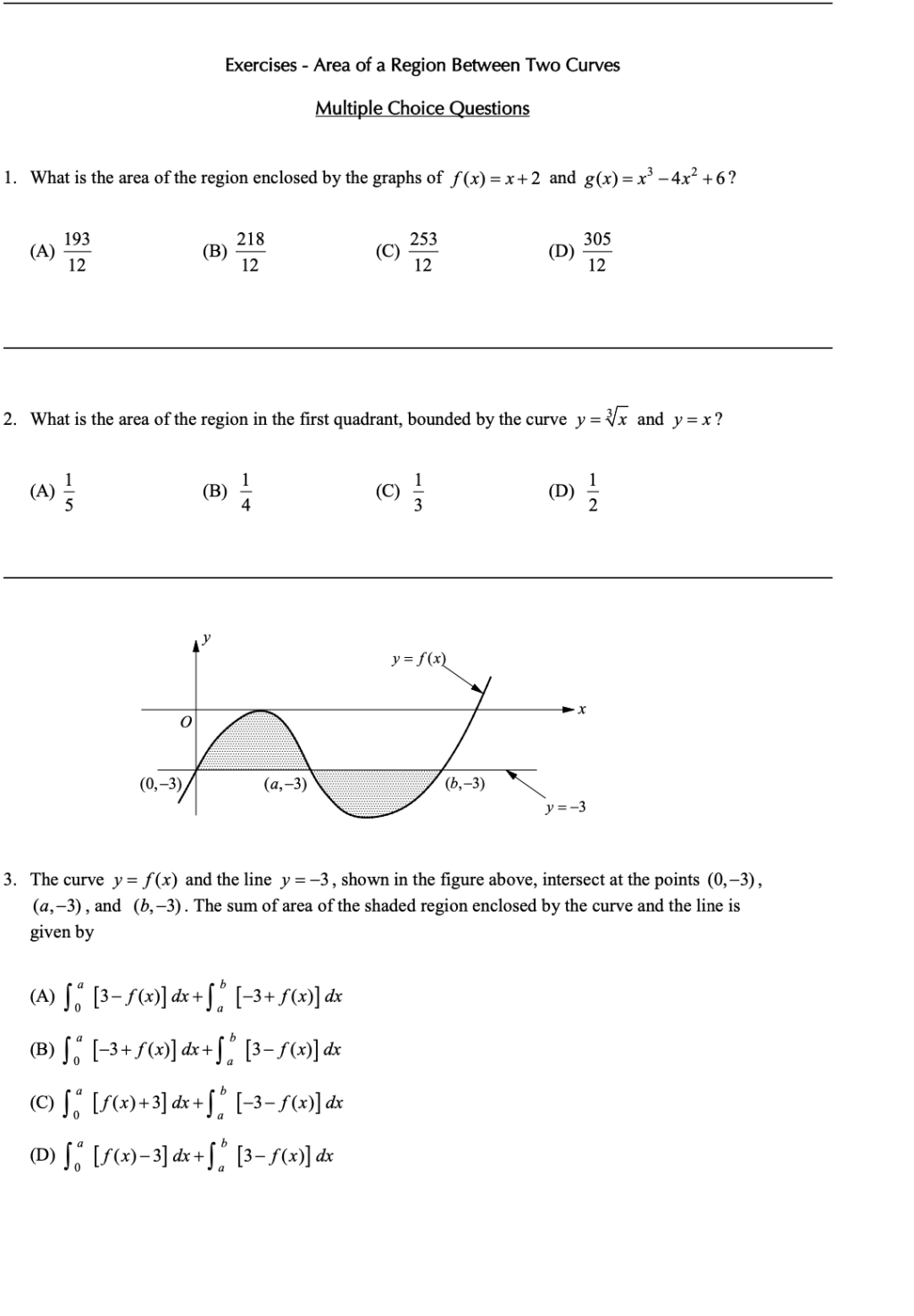 Area of a Region Between Two Curves - Top Study Guide | RevisionTown