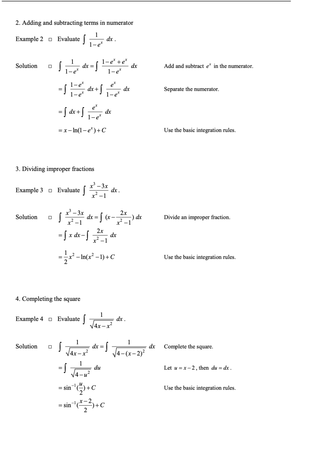 Basic Integration Rules - Top Study Guide | RevisionTown
