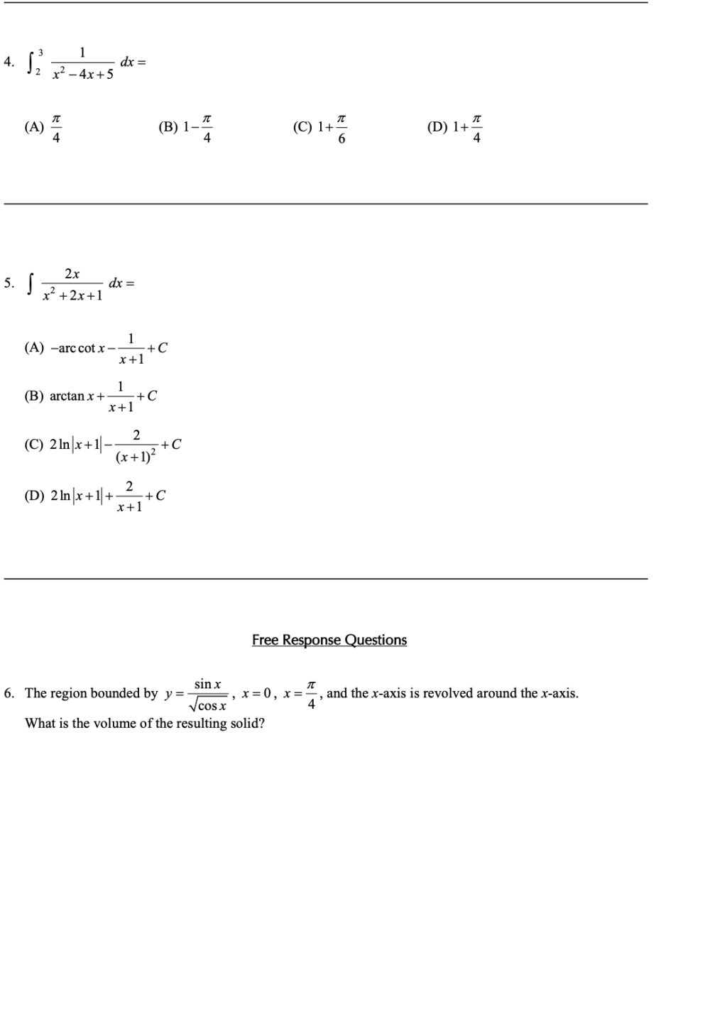 Basic Integration Rules – RevisionTown