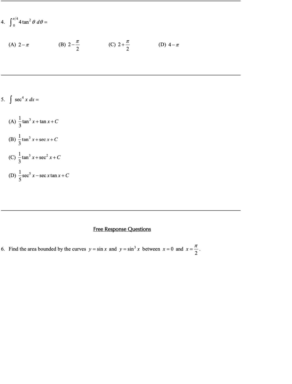 Trigonometric Integrals - Top Study Guide | RevisionTown