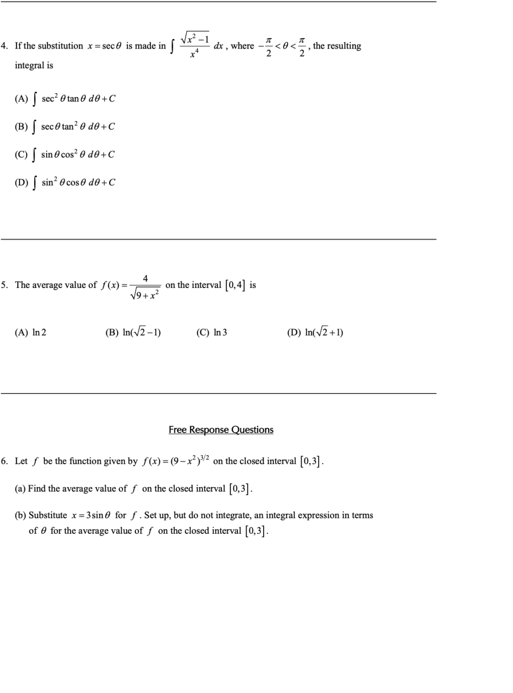 Trigonometric Substitutions – RevisionTown