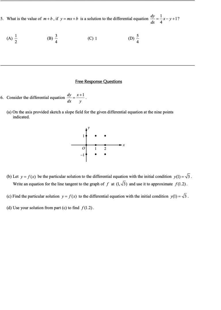 Separable Differential Equations – RevisionTown