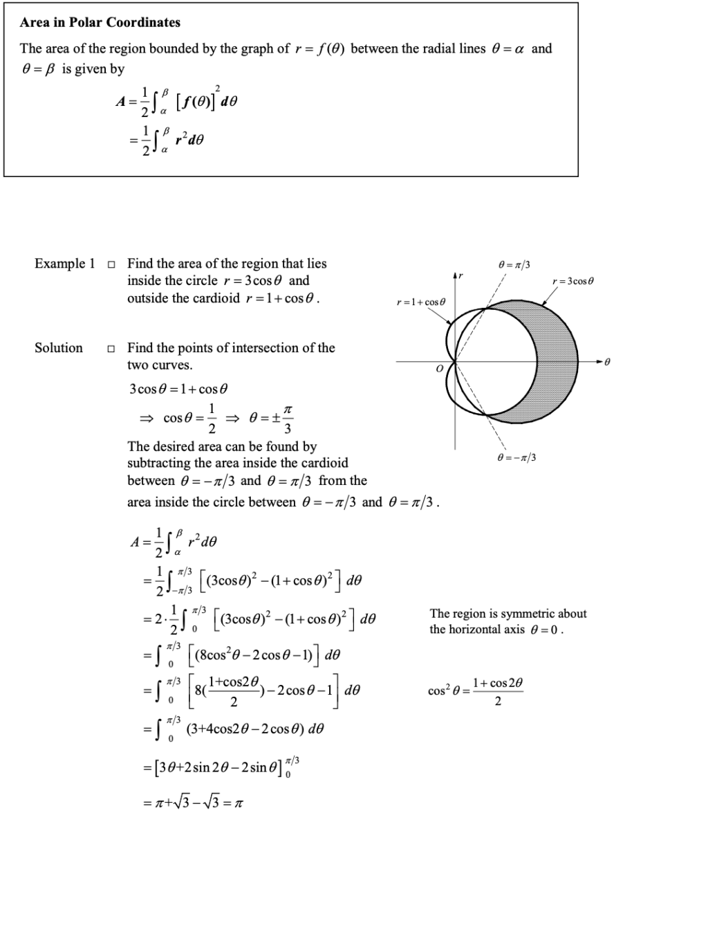 Areas in Polar Coordinates - Top Study Guide | RevisionTown