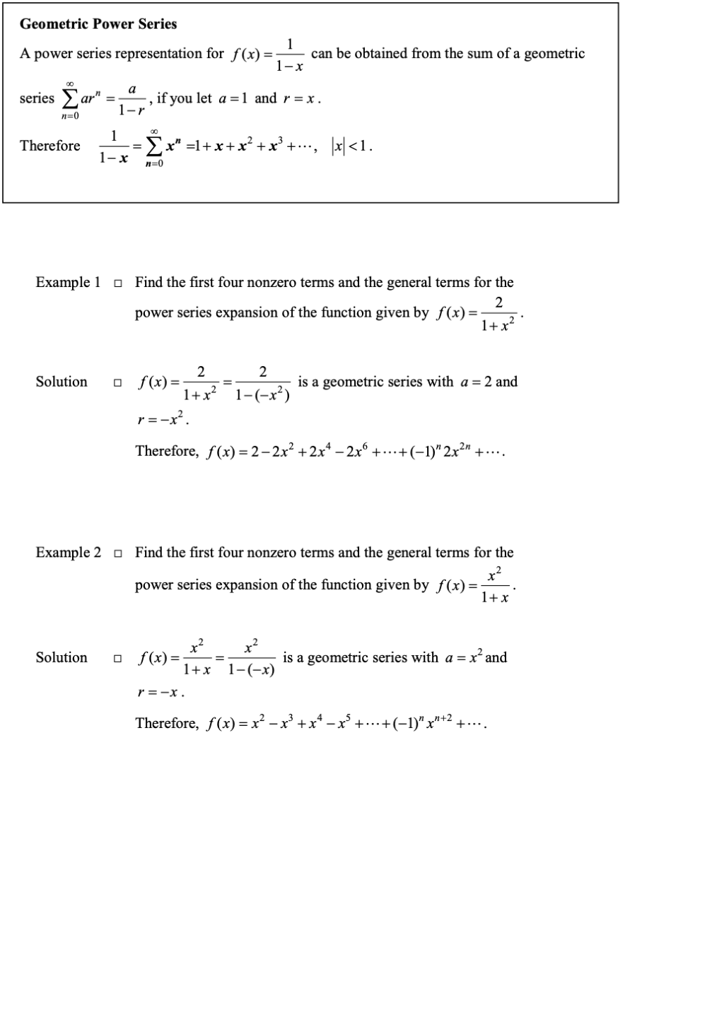 Representations of Functions as Power Series - Top Study Guide ...