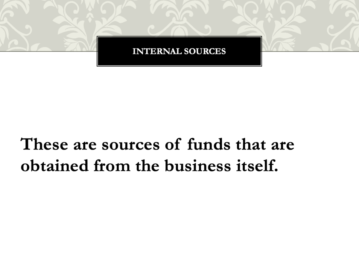 Sources of Finance Presentation Notes - Top Study Guide | RevisionTown