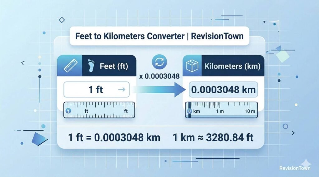Feet to Kilometers converter – RevisionTown