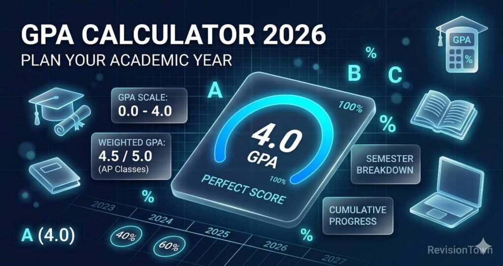 GPA Calculator 2026 — Calculate GPA Online Free (4.0 Scale) – RevisionTown