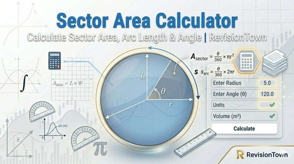 Sector Area Calculator: Calculate Sector Area, Arc Length & Angle ...